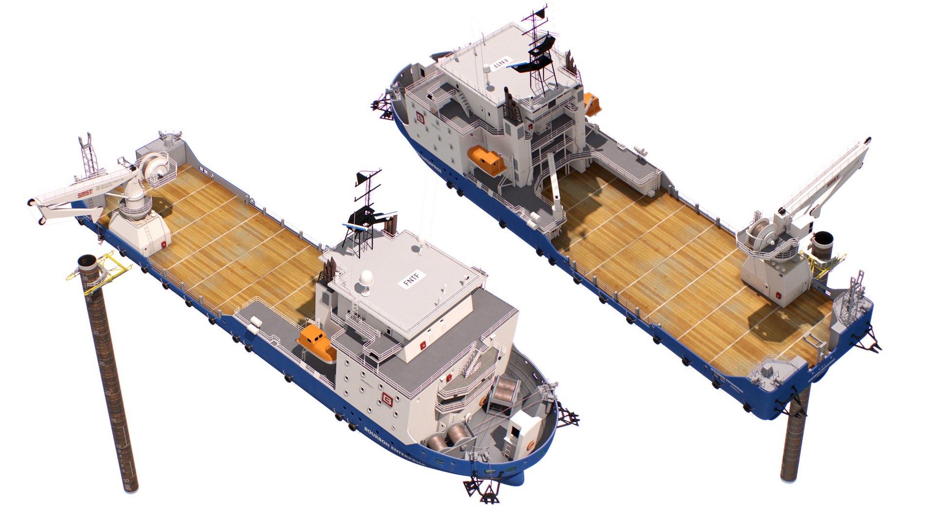 Construction Vessel And Offshore Subsea DWCM Cutter 3D Model ...