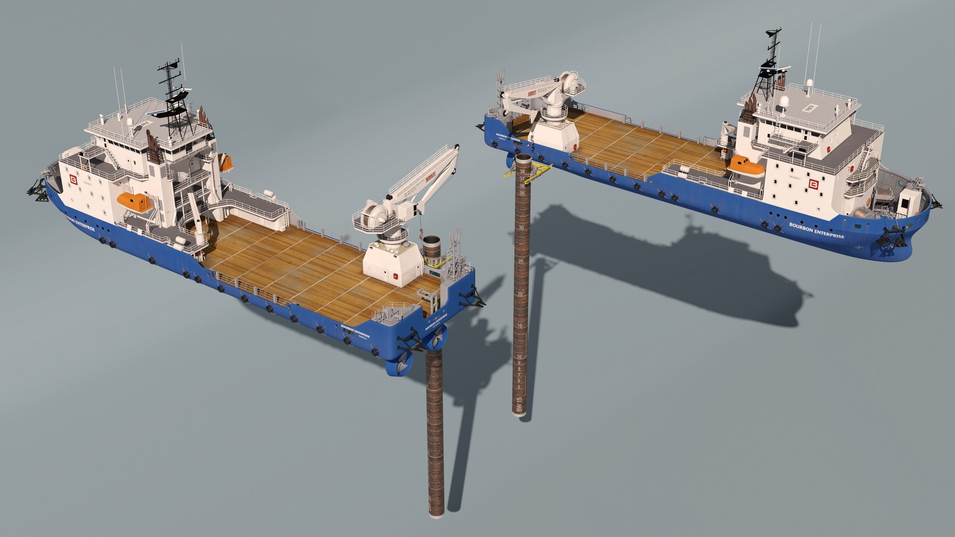 Construction Vessel And Offshore Subsea DWCM Cutter 3D Model ...