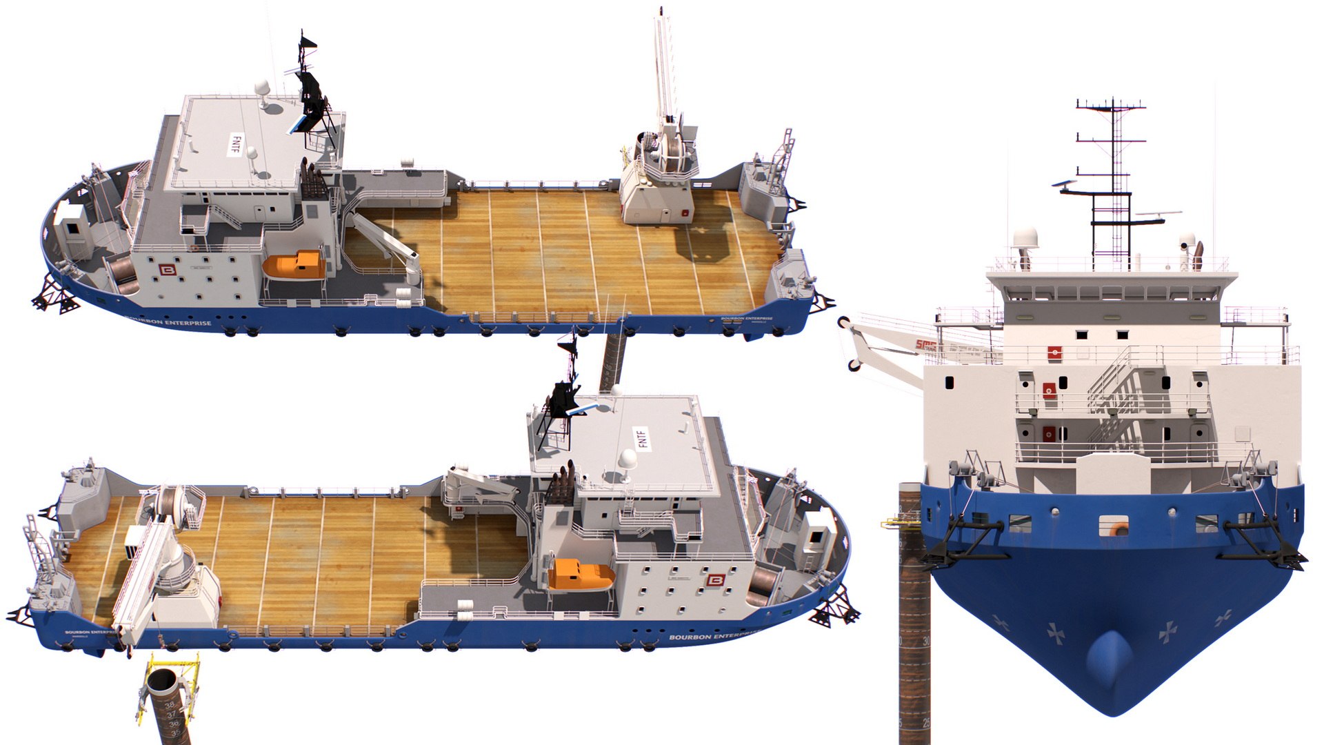 Construction Vessel And Offshore Subsea DWCM Cutter 3D Model ...