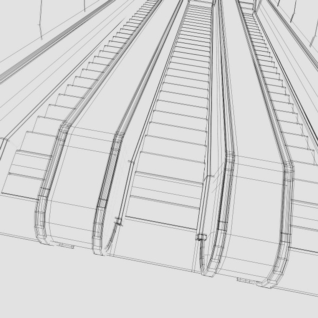 3ds underground scene escalator