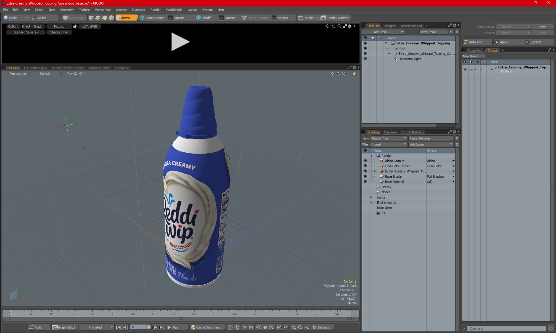 3D Extra Creamy Whipped Topping Can - TurboSquid 2108345