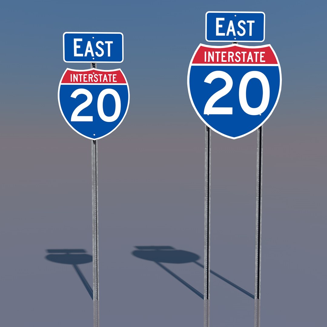3d Model Interstate 20 Signs Alabama