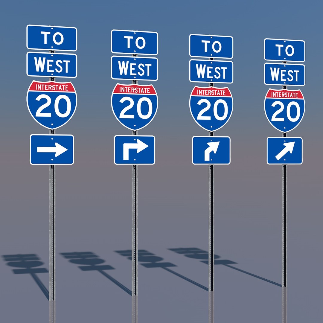 3d Model Interstate 20 Signs Alabama