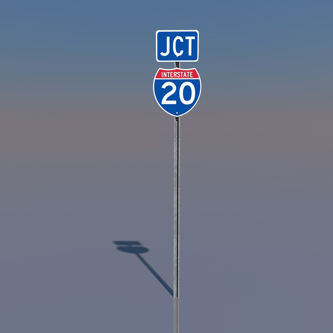 3d Model Interstate 20 Signs Alabama