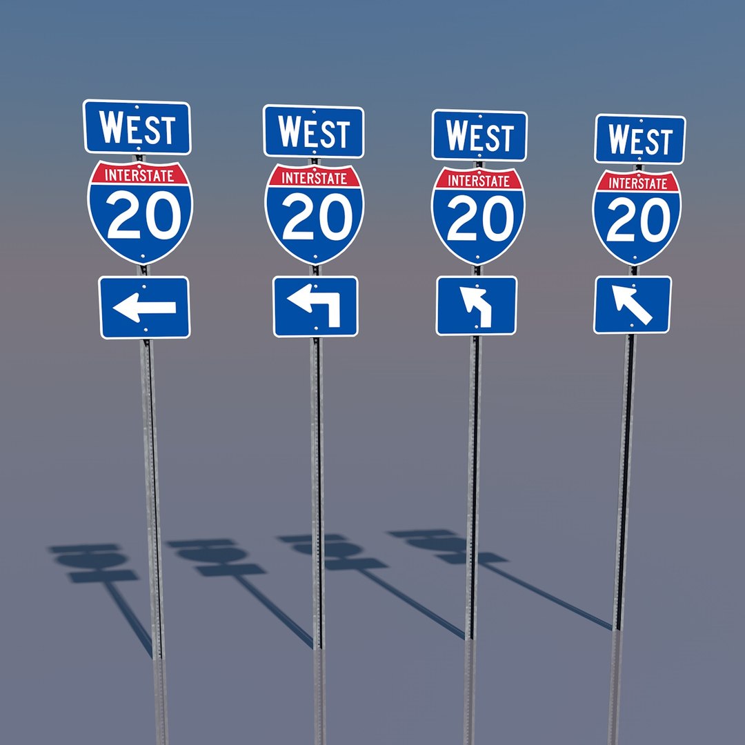 3d Model Interstate 20 Signs Alabama