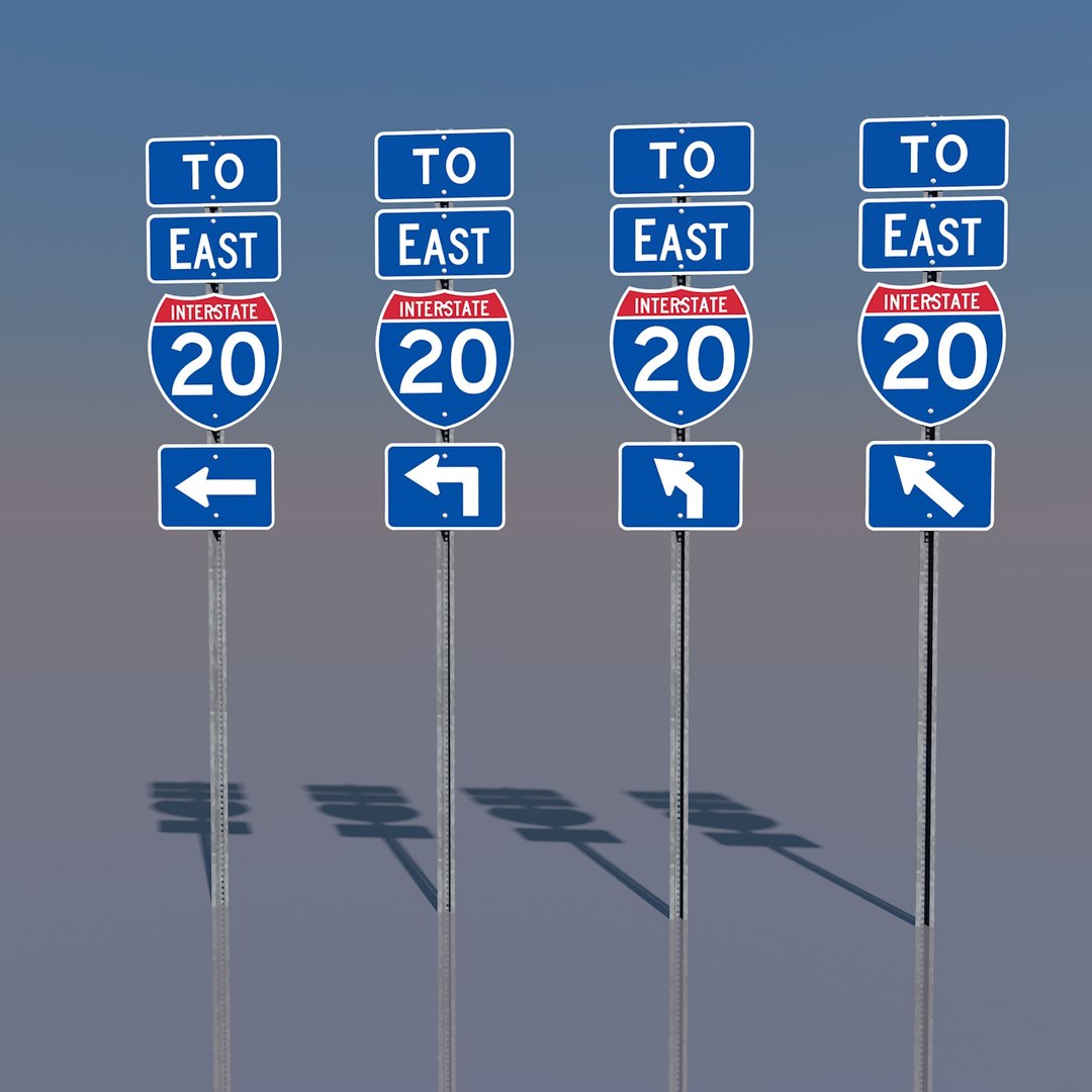 3d Model Interstate 20 Signs Alabama