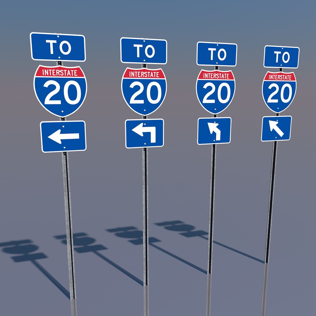 3d Model Interstate 20 Signs Alabama