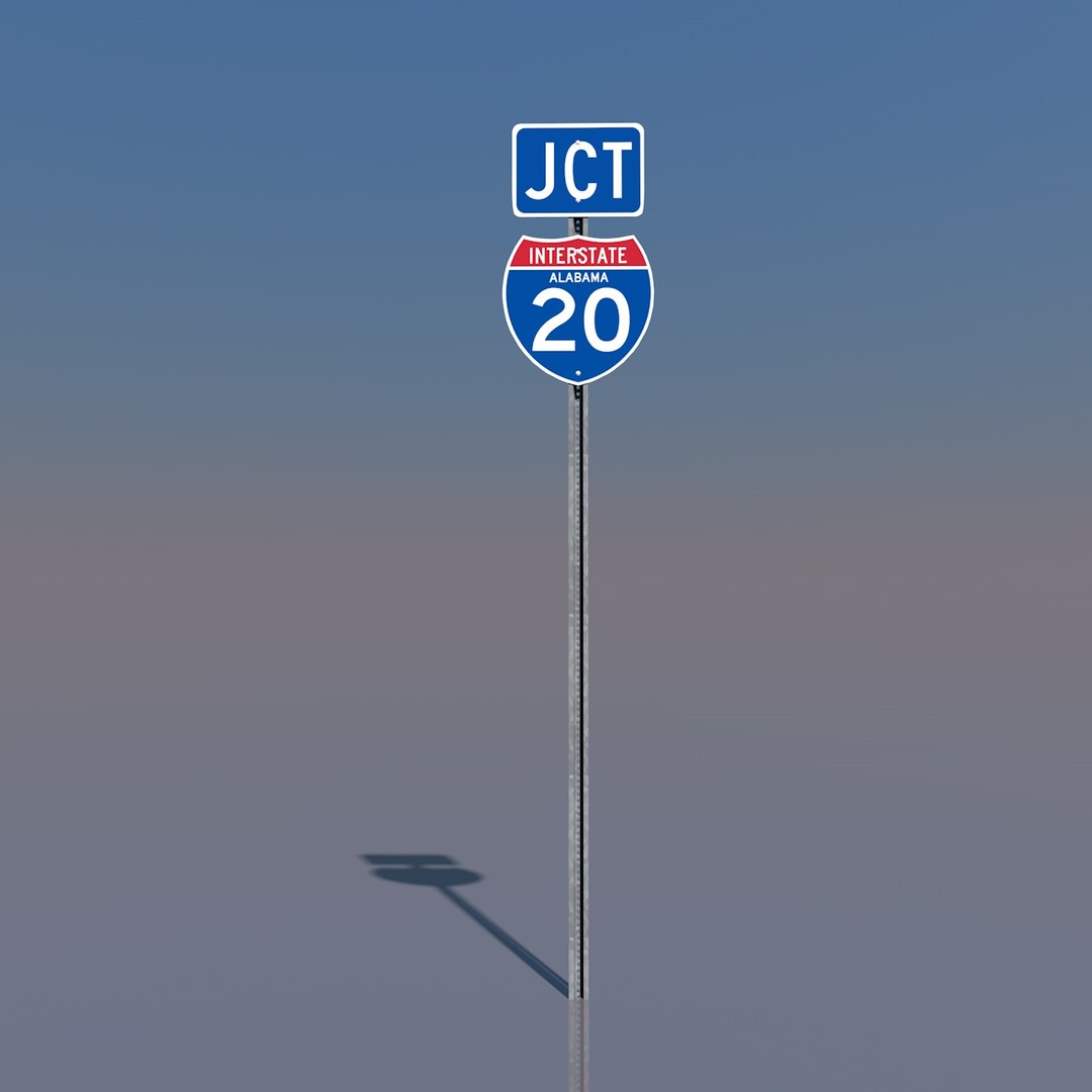3d Model Interstate 20 Signs Alabama