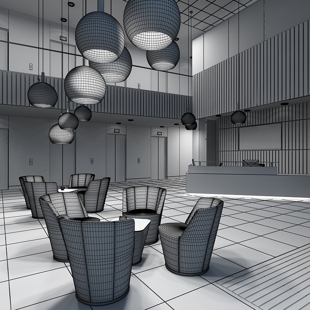 3d Office Interior Reception Model