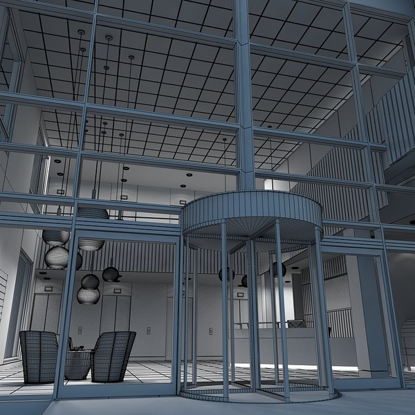 3d office interior reception model