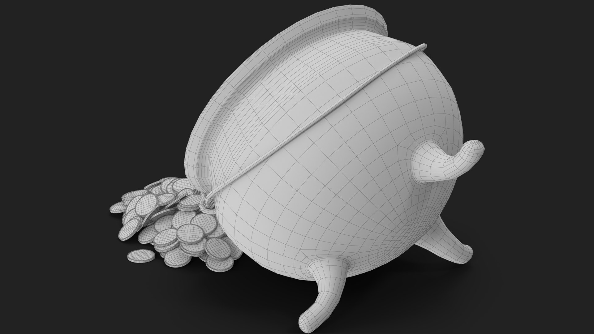 3D Iron Pot With Lucky Coins 2 - TurboSquid 1938190