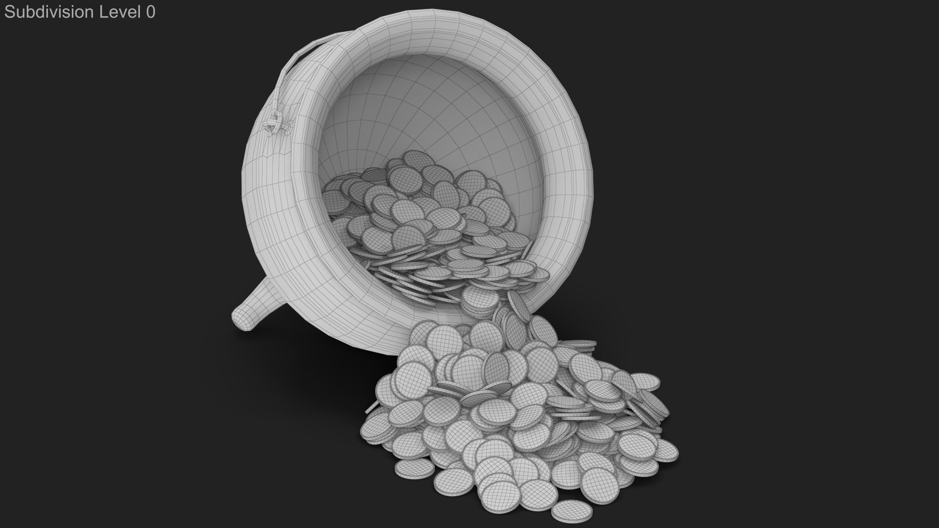 3D Iron Pot With Lucky Coins 2 - TurboSquid 1938190