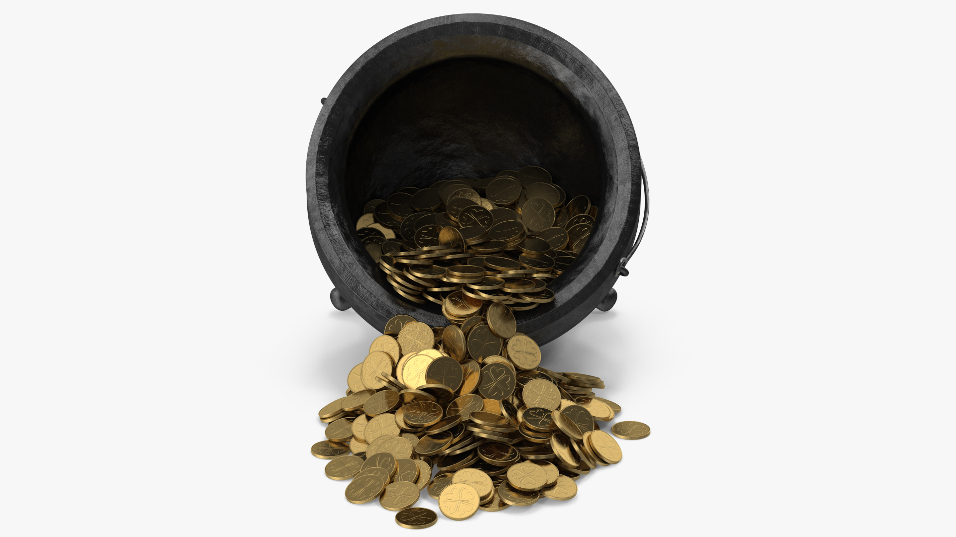 3D Iron Pot With Lucky Coins 2 - TurboSquid 1938190