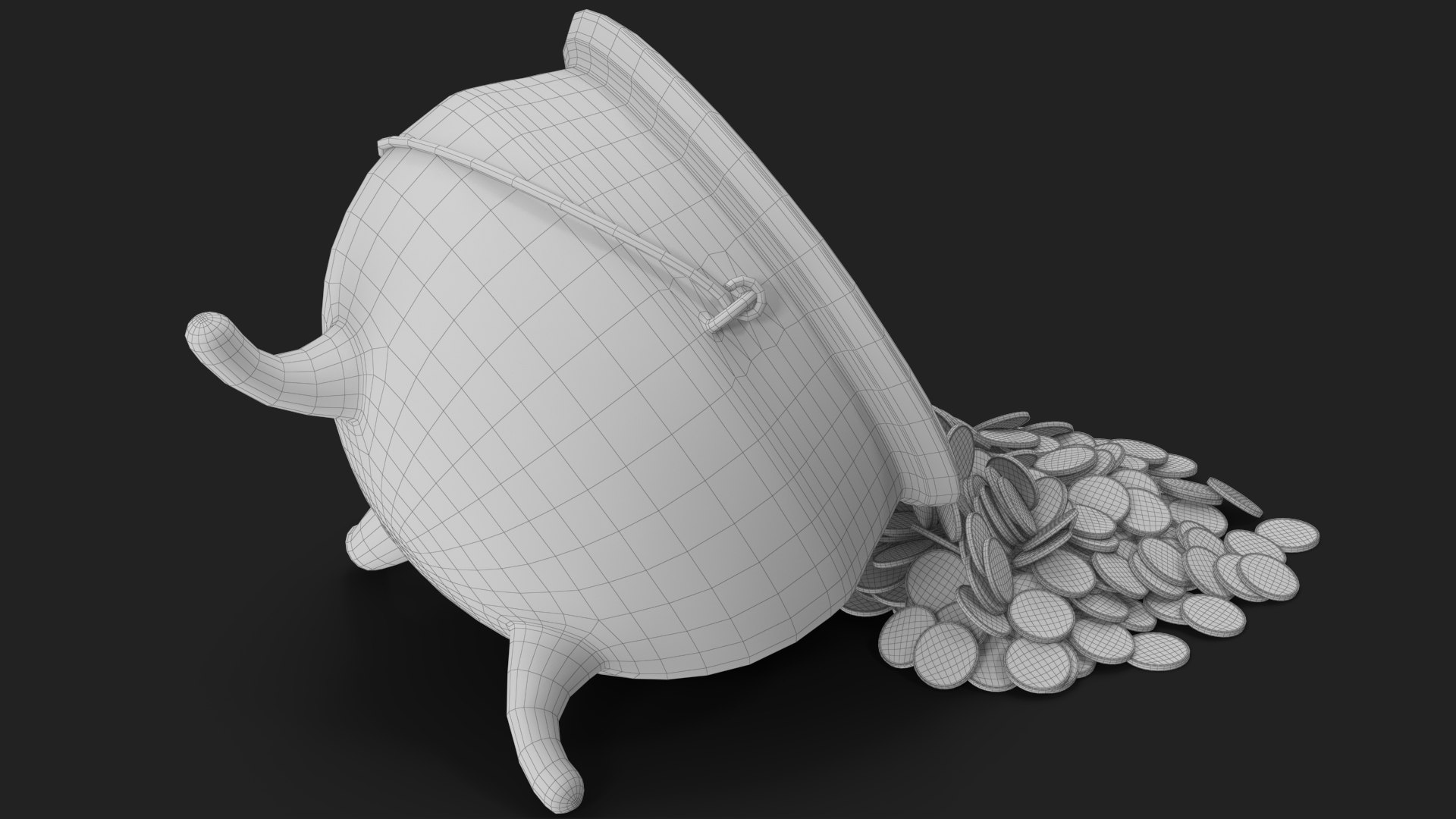 3D Iron Pot With Lucky Coins 2 - TurboSquid 1938190