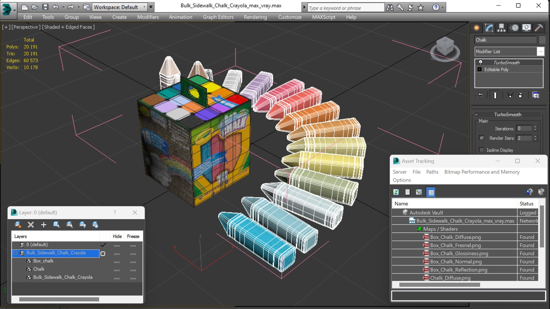 Bulk Sidewalk Chalk Crayola 3D model - TurboSquid 2155502