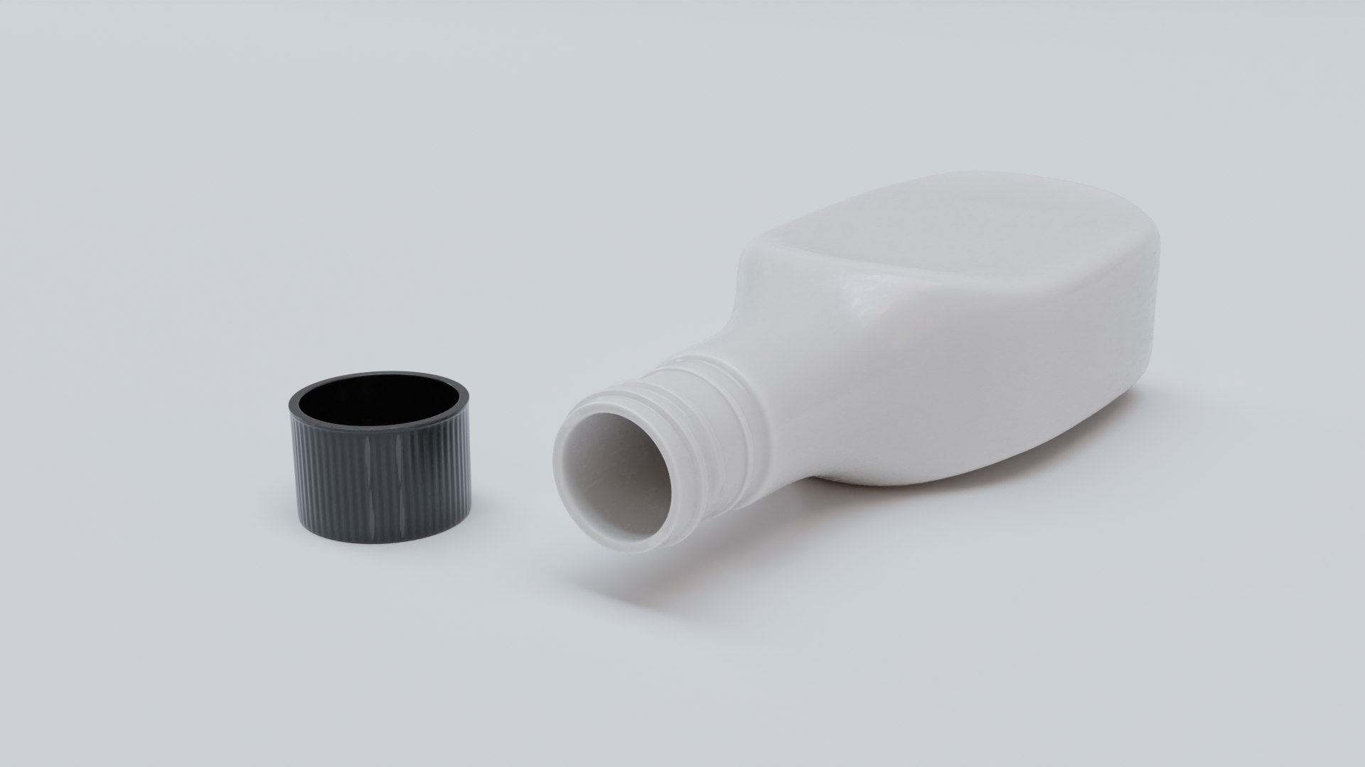 3D Model White Banjo Sauce Bottle With Black Ribbed Screw Cap ...