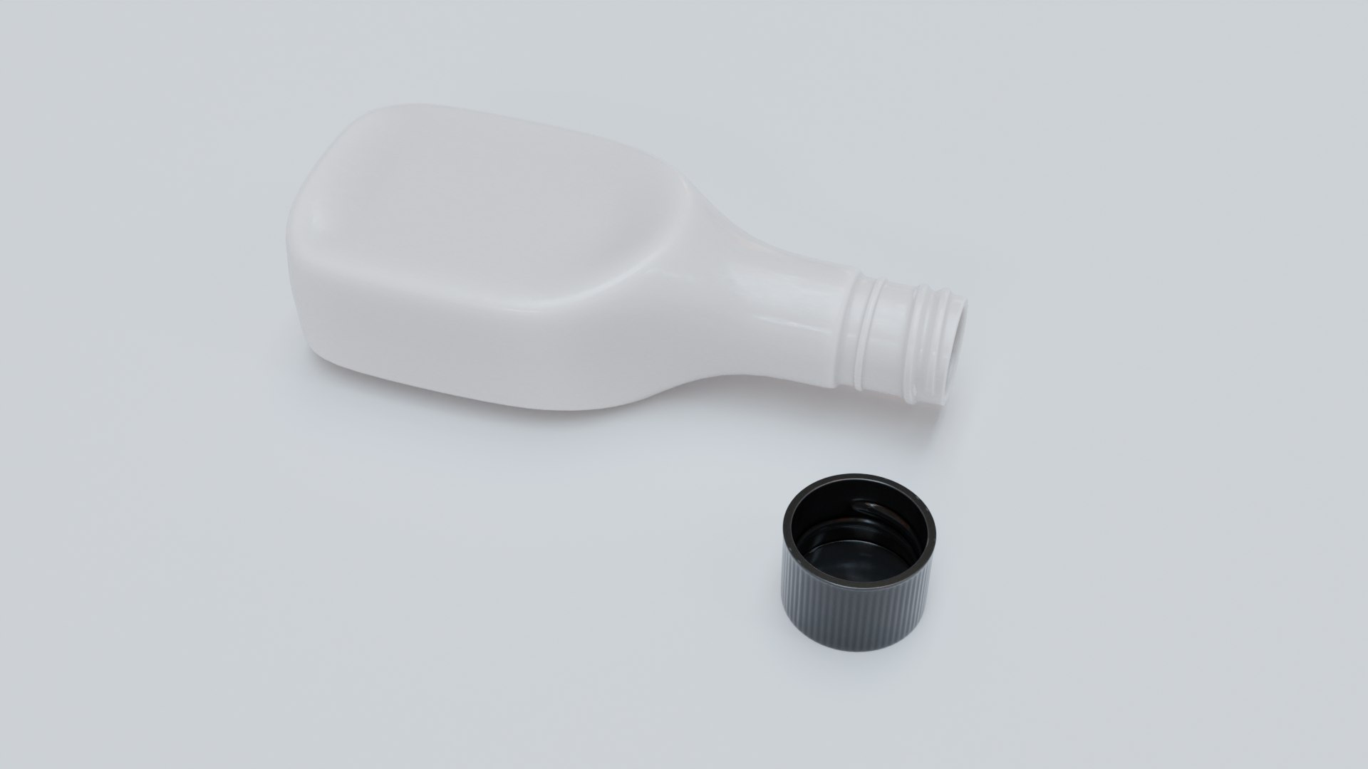 3D Model White Banjo Sauce Bottle With Black Ribbed Screw Cap ...