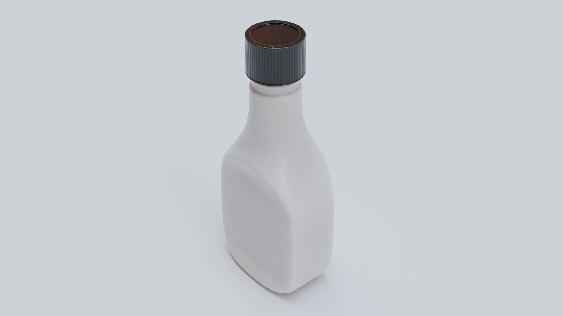 3D Model White Banjo Sauce Bottle With Black Ribbed Screw Cap ...