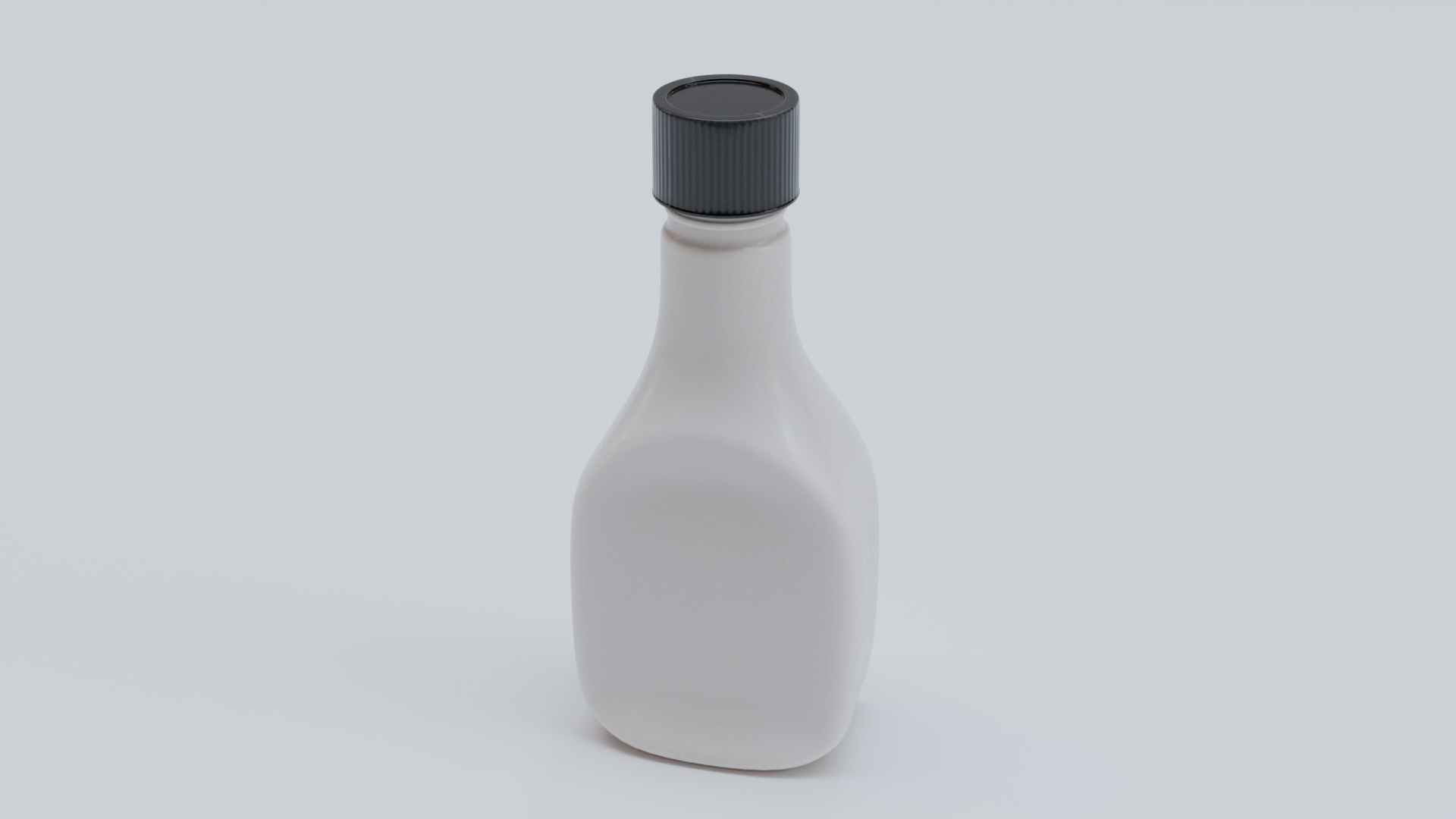 3D Model White Banjo Sauce Bottle With Black Ribbed Screw Cap ...