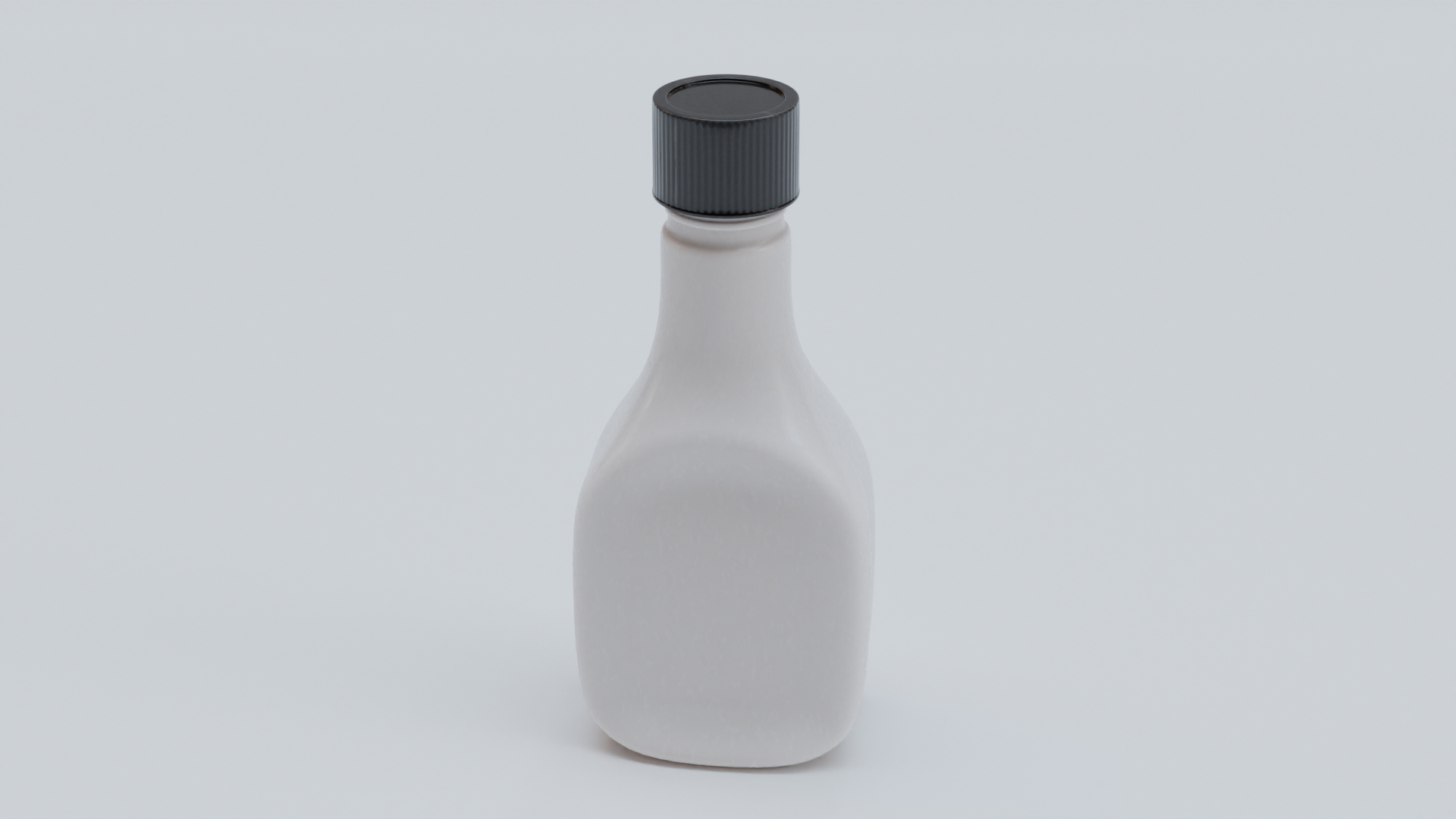 3D Model White Banjo Sauce Bottle With Black Ribbed Screw Cap ...