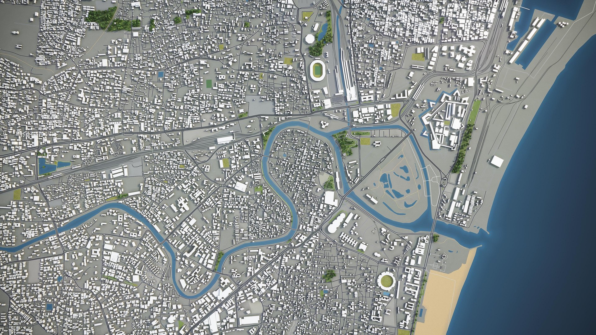 Chennai surrounding - 3D model - TurboSquid 1481106