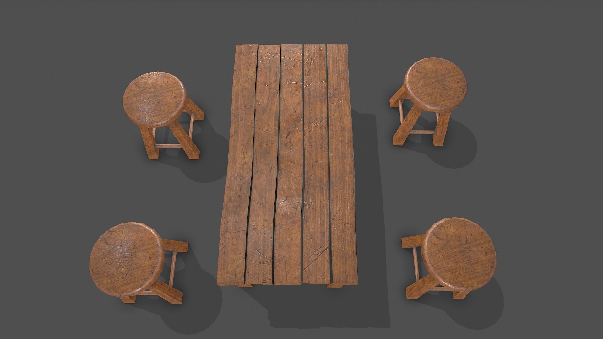 Wooden Stool And Table 3D Model - TurboSquid 1735538