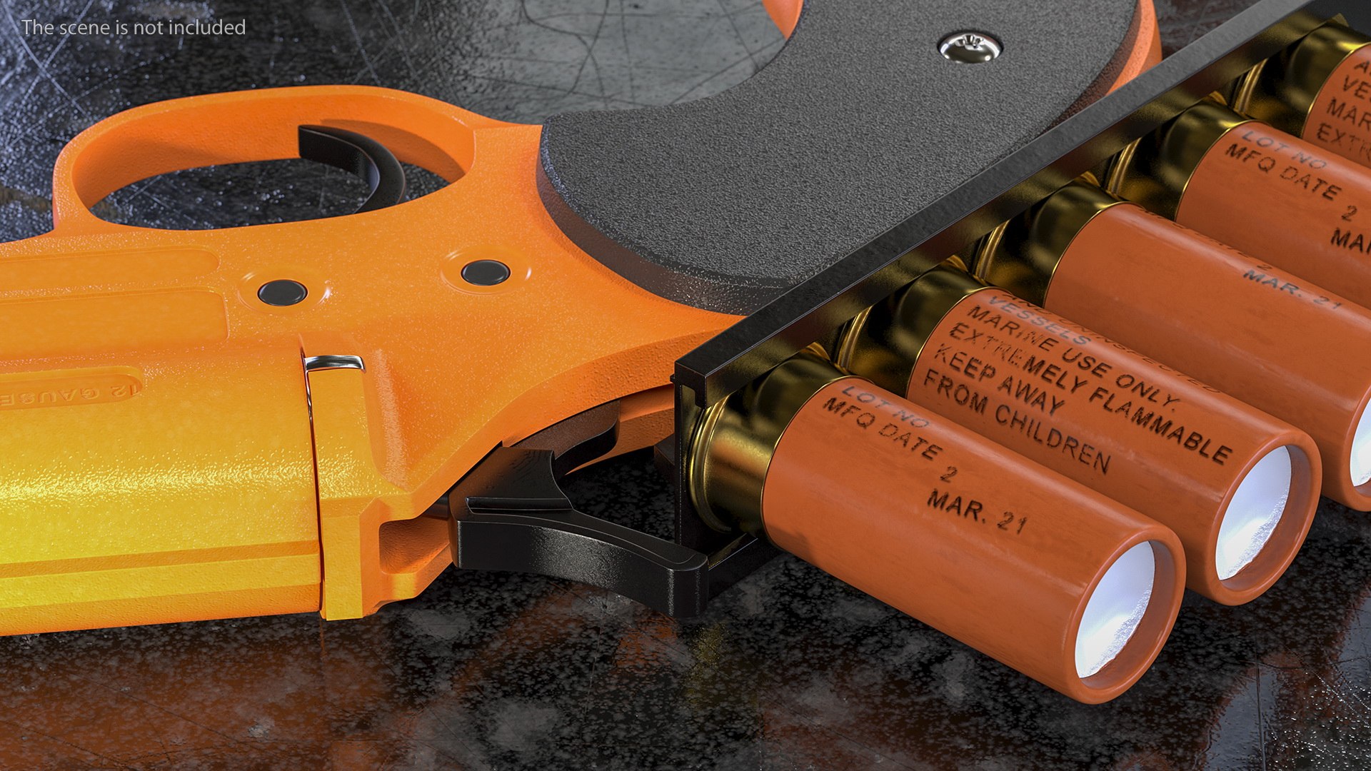 Signal Flare Launcher With 12 Gauge Aerial Flares 3D Model - TurboSquid ...