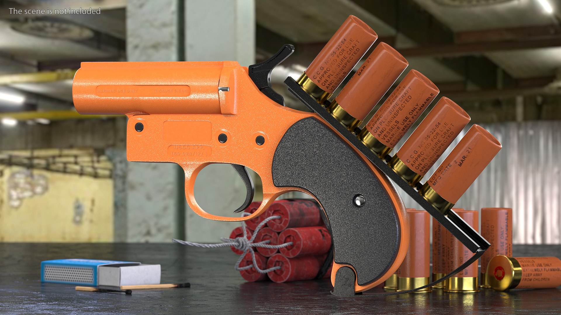 Signal Flare Launcher With 12 Gauge Aerial Flares 3D Model - TurboSquid ...