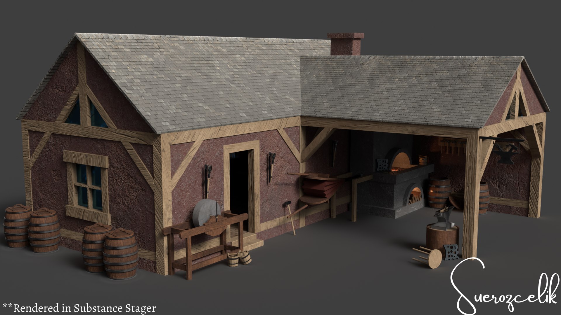 Medieval Blacksmith Set 3D Model - TurboSquid 2065764