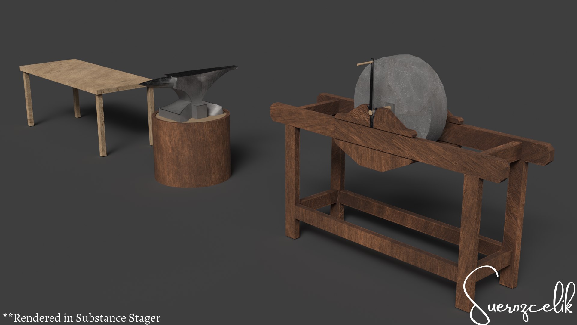 Medieval Blacksmith Set 3D Model - TurboSquid 2065764