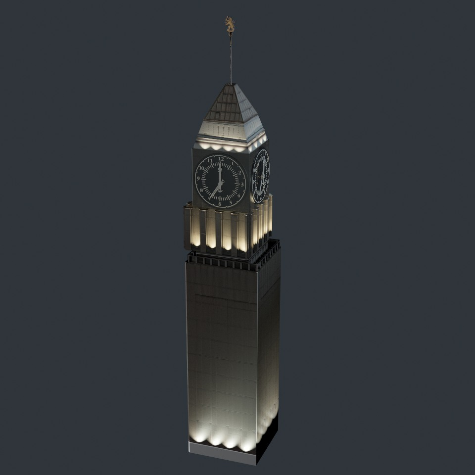city clock big ben 3d max