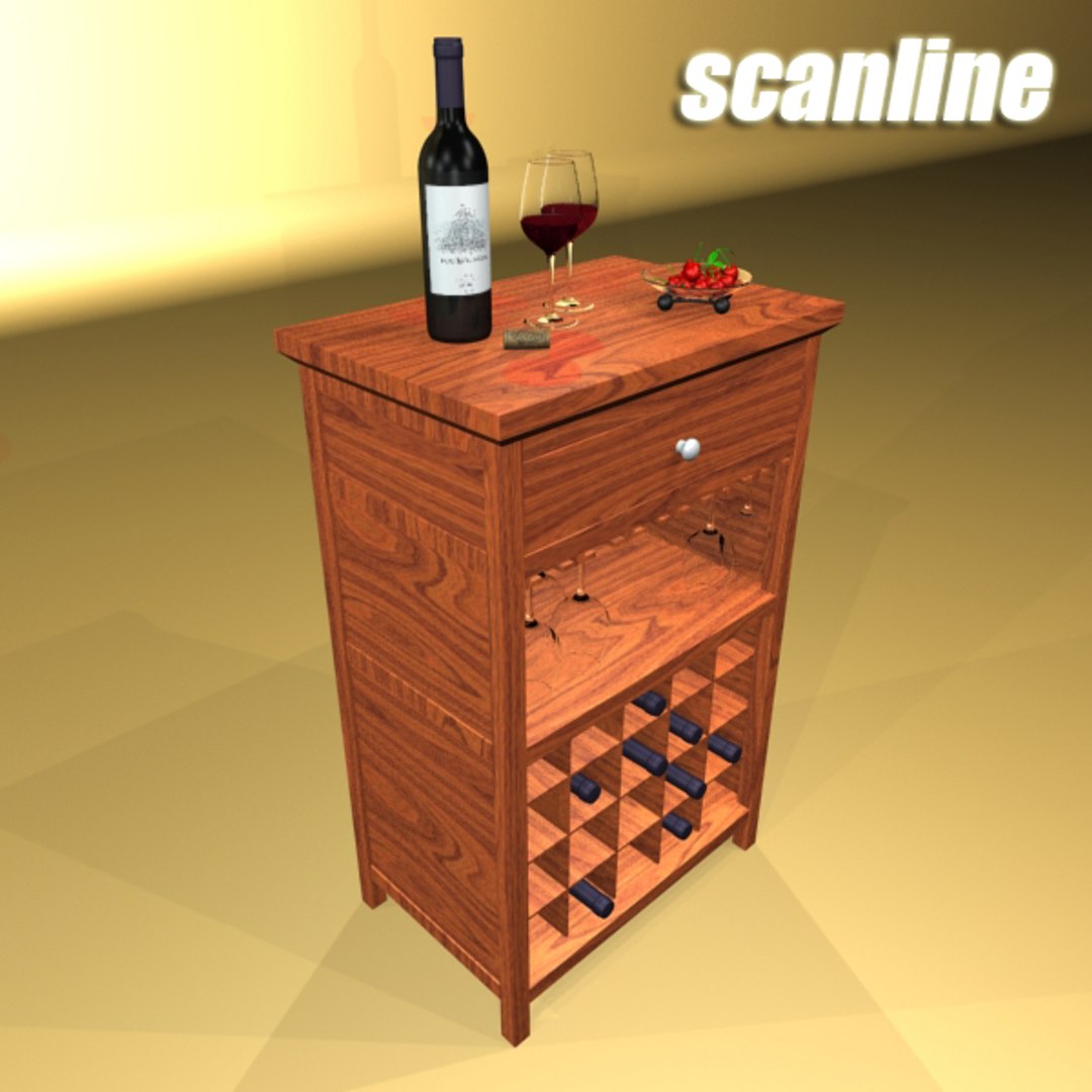 Wine Table Rack 3 3ds