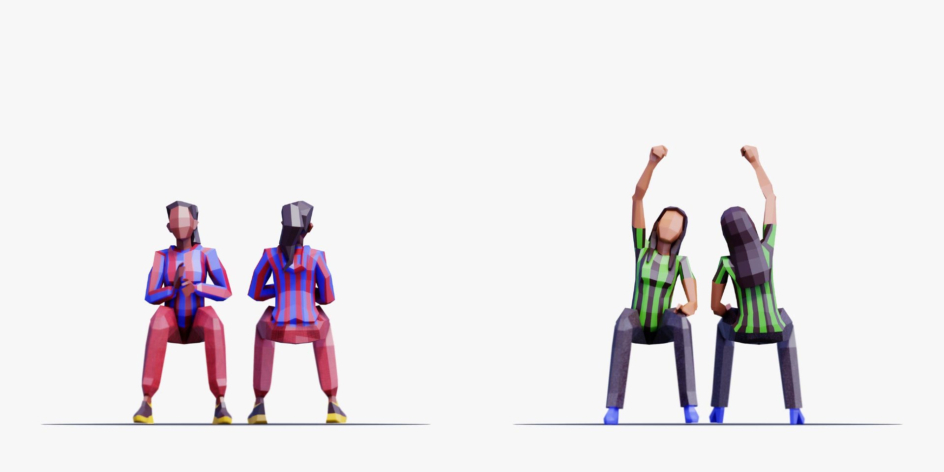 Cheering Crowd Pack - Animated And Rigged 3D Model - TurboSquid 2046140