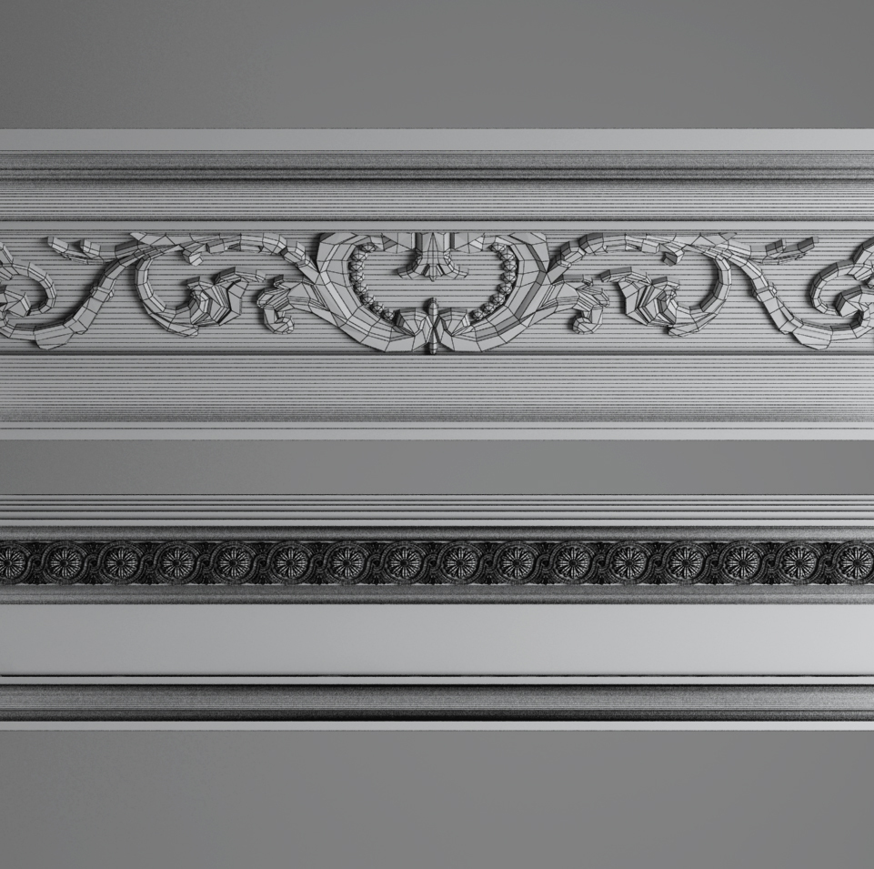 free cornice baseboard 3d model