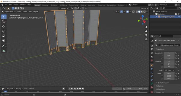 3D wood room divider screen - TurboSquid 1712995