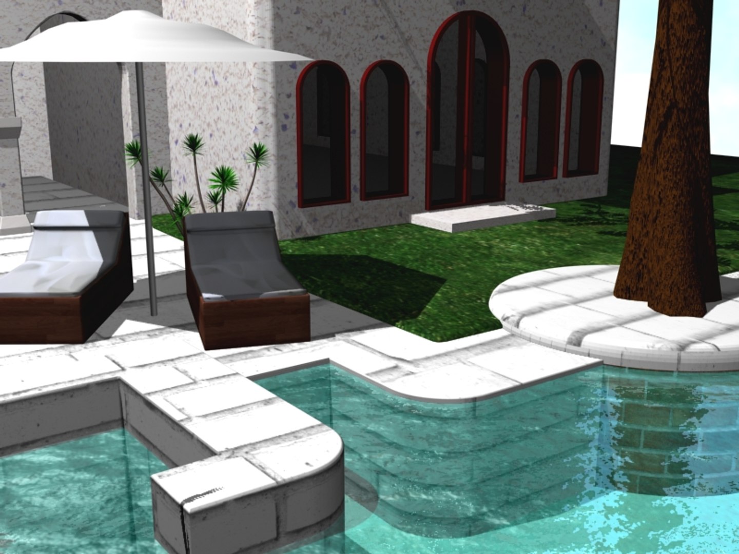 Pool House 3d Model