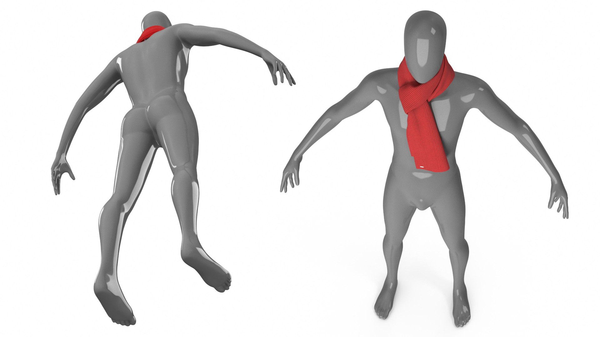 Red Slip Knot Style Scarf 3D Model - TurboSquid 2245143