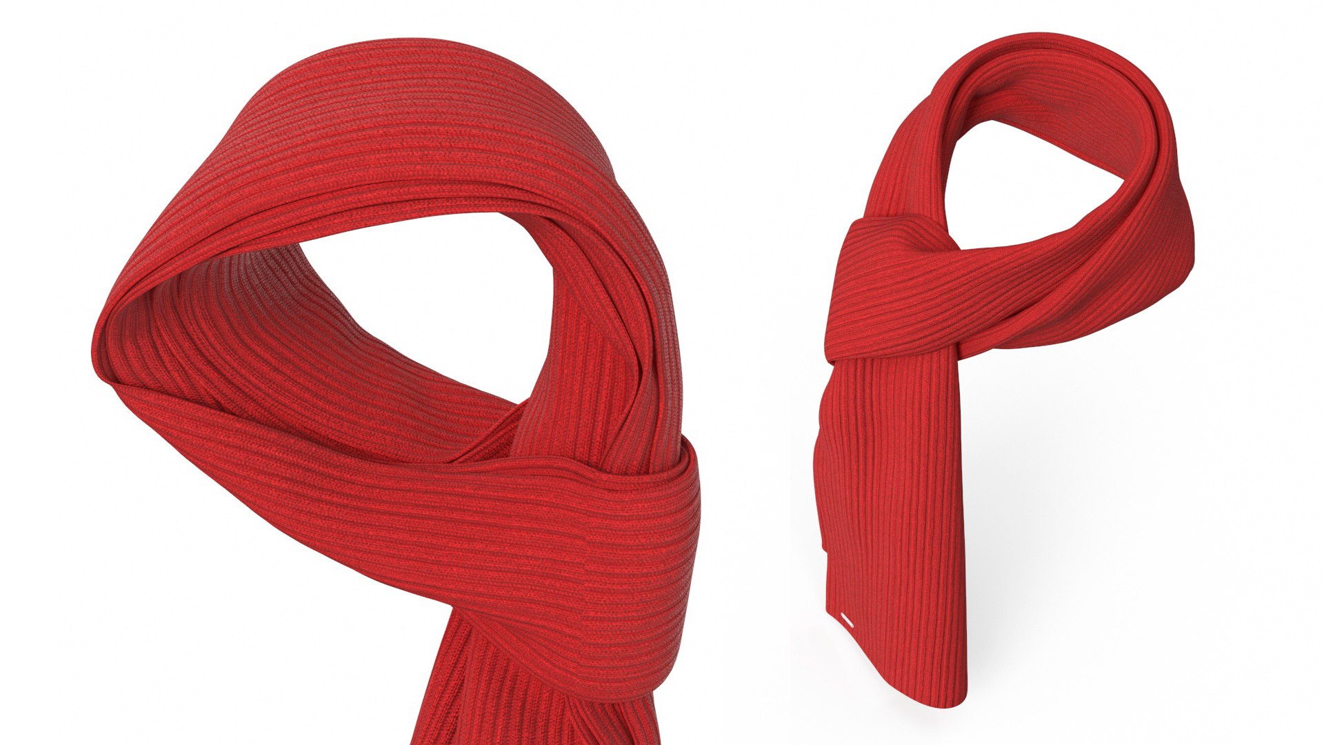 Red Slip Knot Style Scarf 3D Model - TurboSquid 2245143