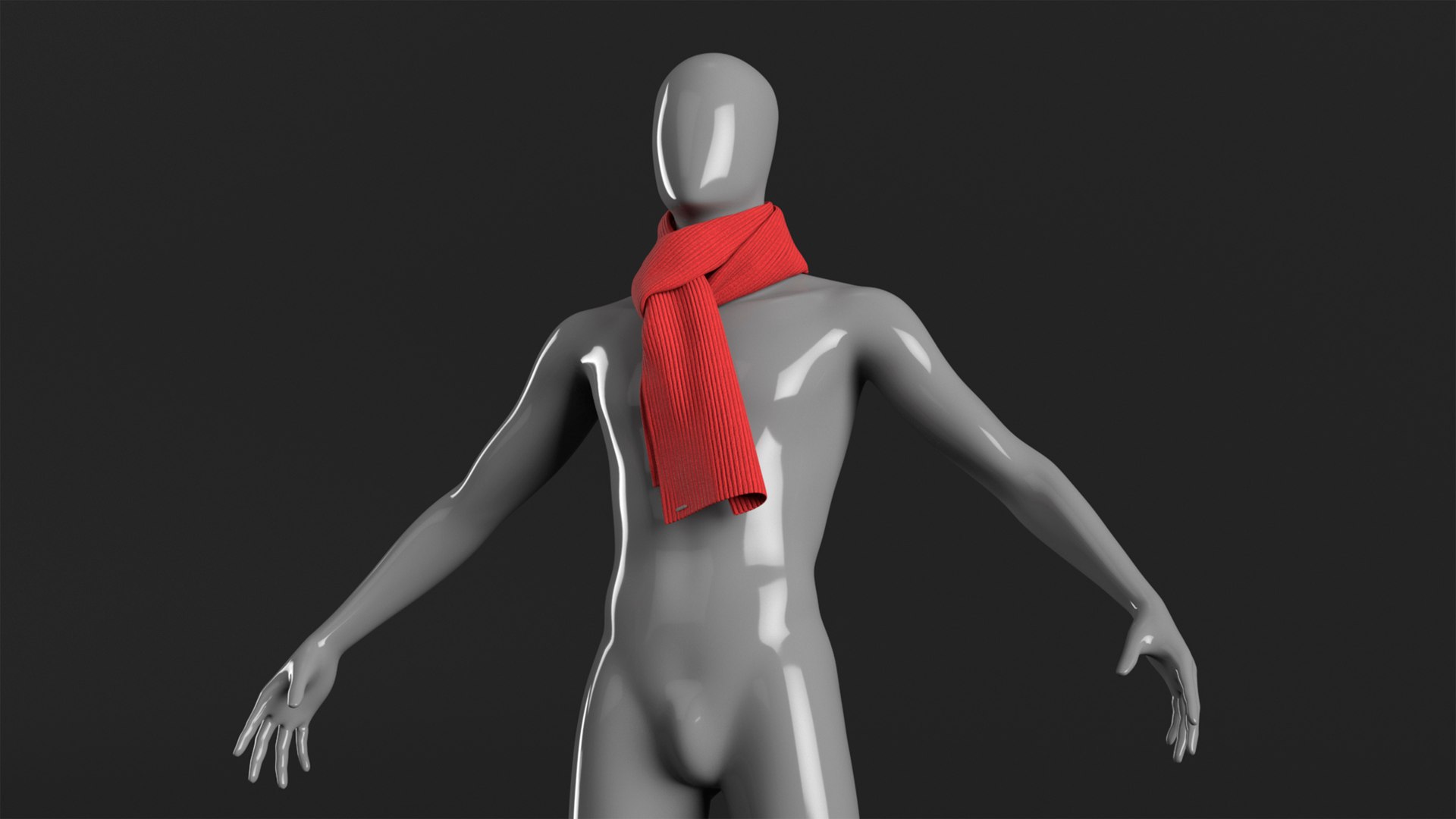 Red Slip Knot Style Scarf 3D Model - TurboSquid 2245143