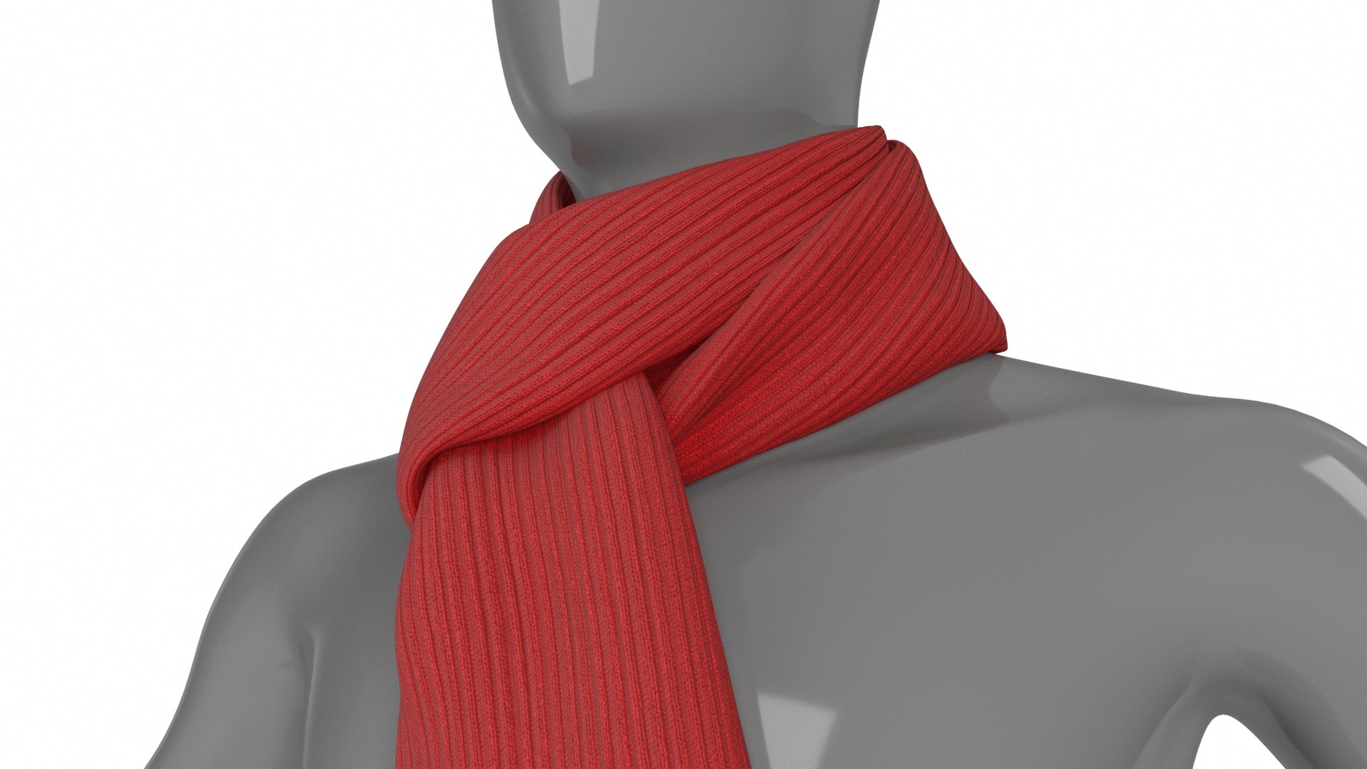 Red Slip Knot Style Scarf 3D Model - TurboSquid 2245143