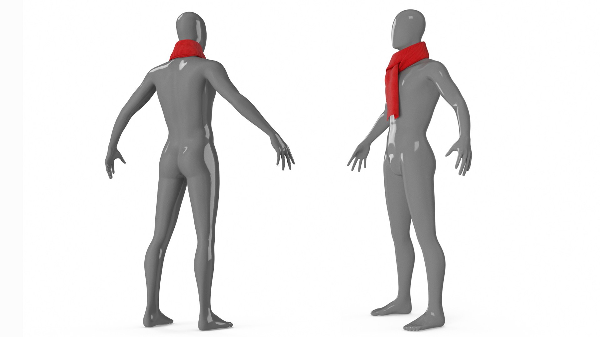 Red Slip Knot Style Scarf 3D Model - TurboSquid 2245143