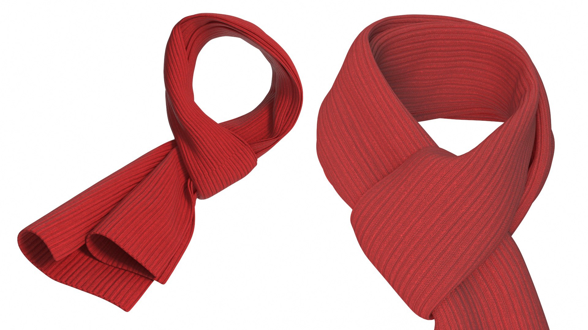Red Slip Knot Style Scarf 3D Model - TurboSquid 2245143