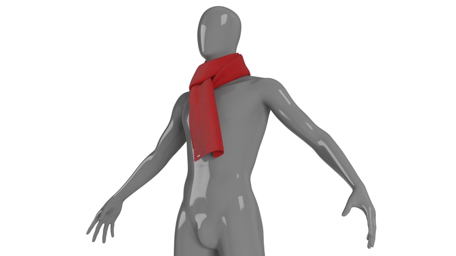 Red Slip Knot Style Scarf 3D Model - TurboSquid 2245143