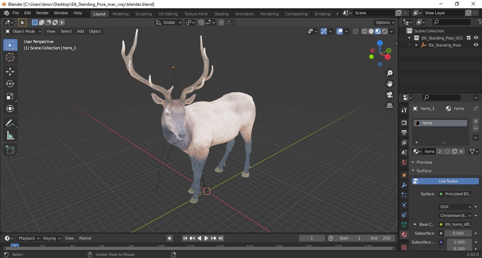 Elk Standing Pose 3D Model - TurboSquid 2262152