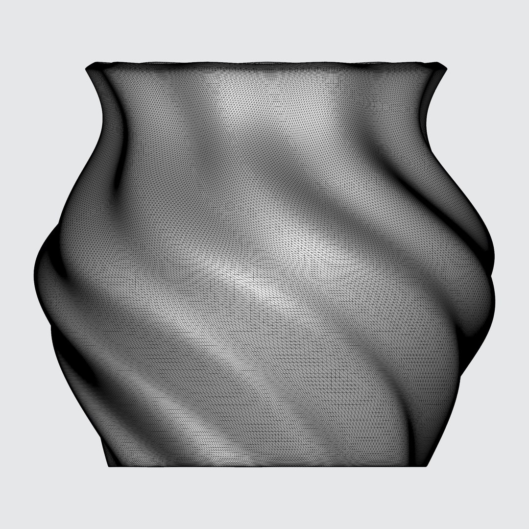 3D Model Elegant Bulgy Streamline Low Vase - TurboSquid 2327226