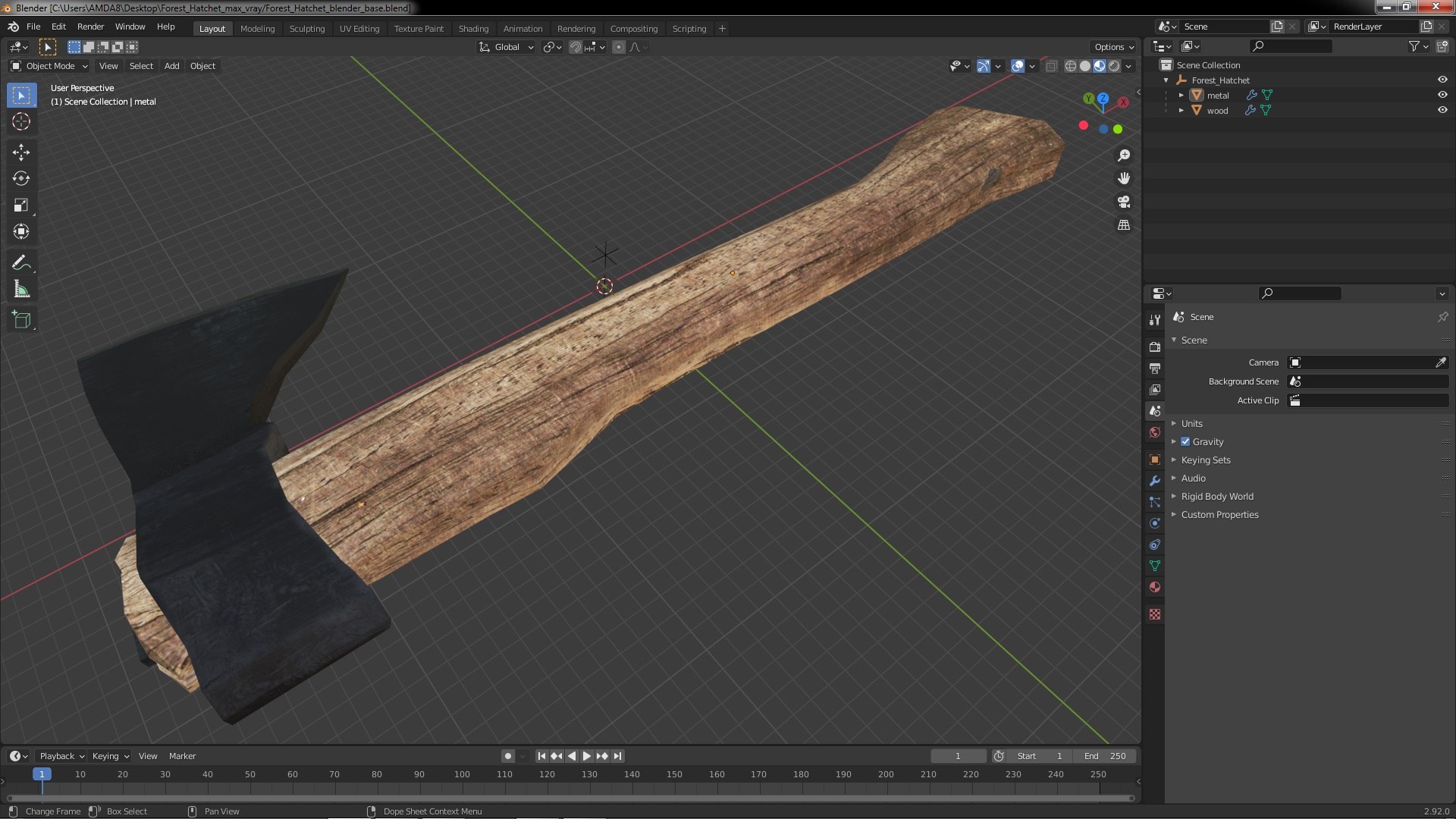 Forest Hatchet 3D Model - TurboSquid 2151391