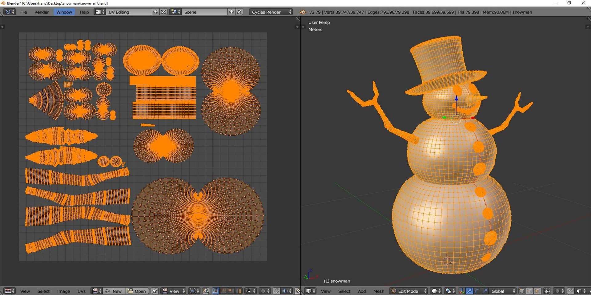 3D snowman ready - TurboSquid 1473902
