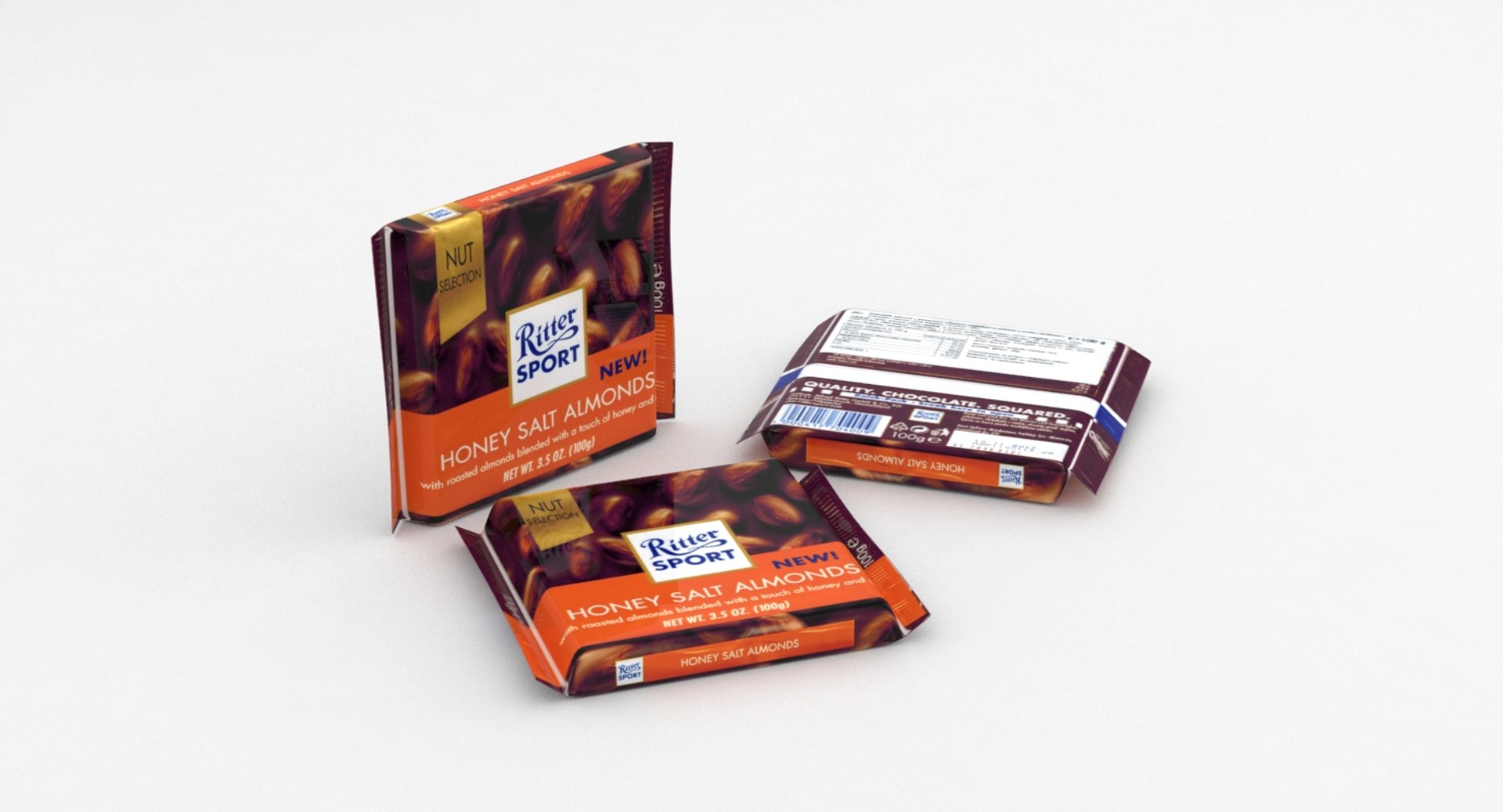 3D Ritter Sport Almond Model - TurboSquid 1173945