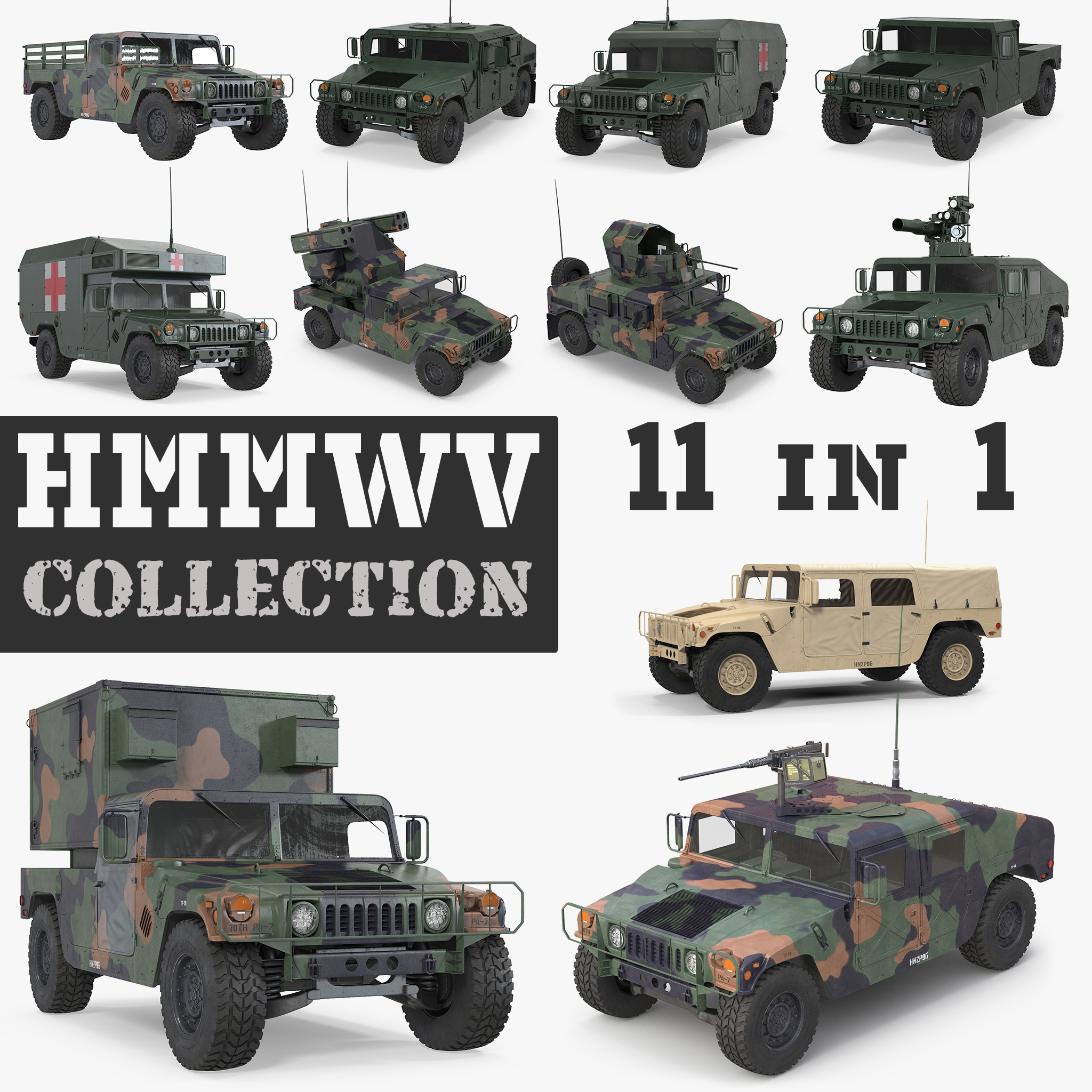Kolekcja HMMWV Model 3D - TurboSquid 1205374