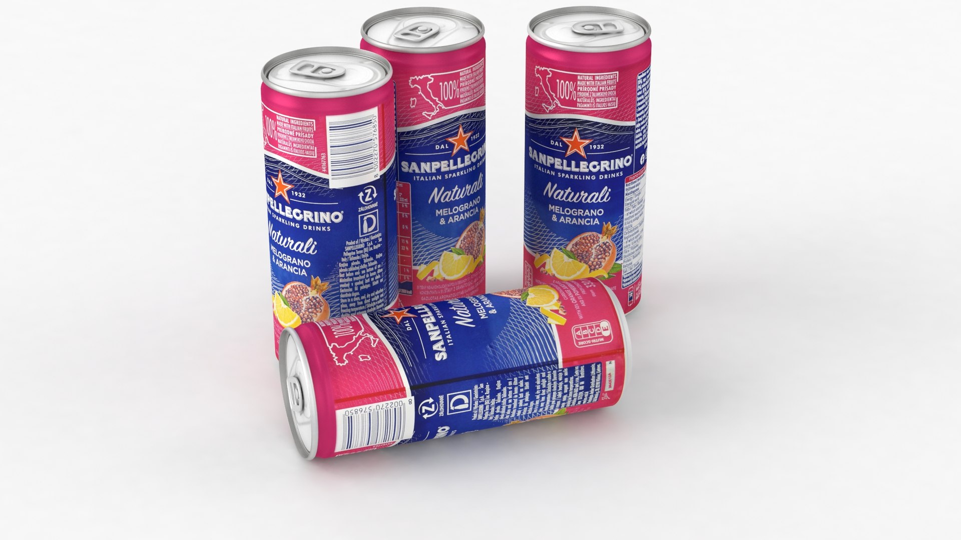 3D Model Beverage Can Sanpellegrino Naturali Melograno Arancia 330ml ...